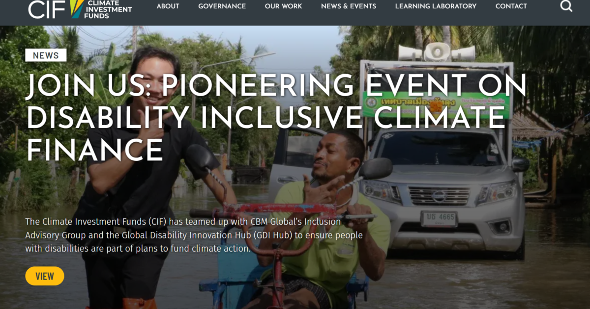 Disability Inclusion in Climate Finance - Global Disability Innovation Hub